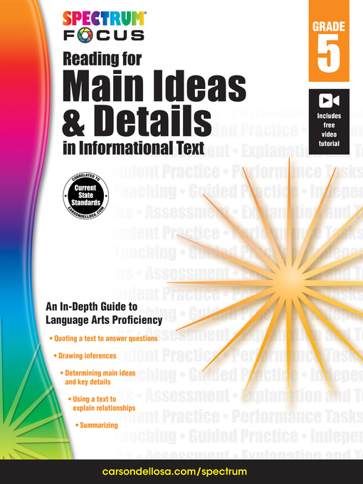 Spectrum Reading for Main Ideas and Details in Informational Text ...
