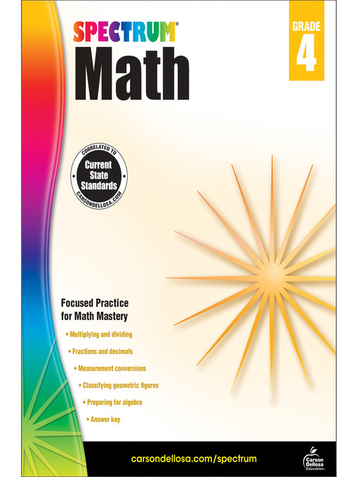 Spectrum Math Workbook, Grade 4 - Metro Net Library Consortium - OverDrive